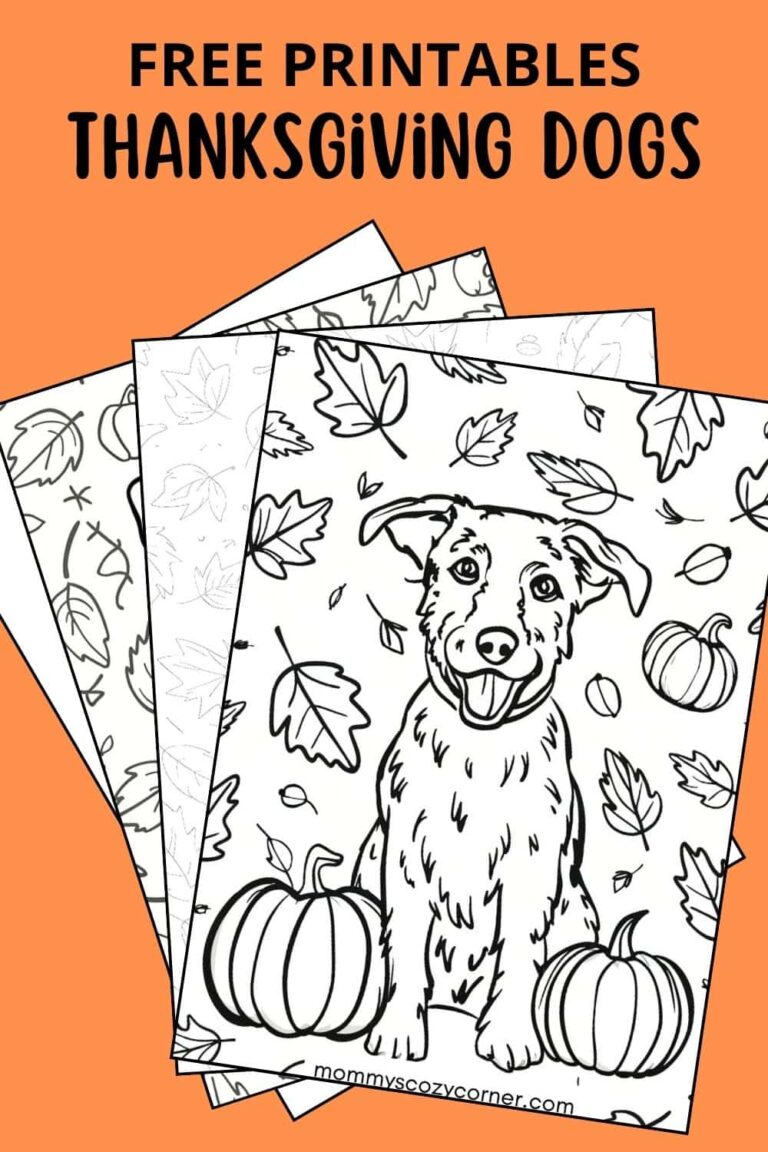 10 Printable Thanksgiving Dog Coloring Pages