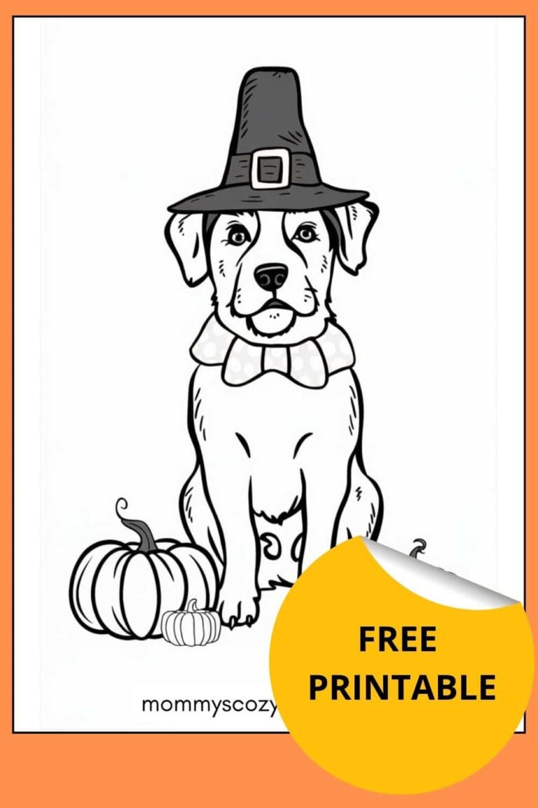 10 Printable Thanksgiving Dog Coloring Pages