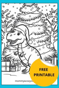 22 Christmas Dinosaur Coloring Pages Printables For Kids