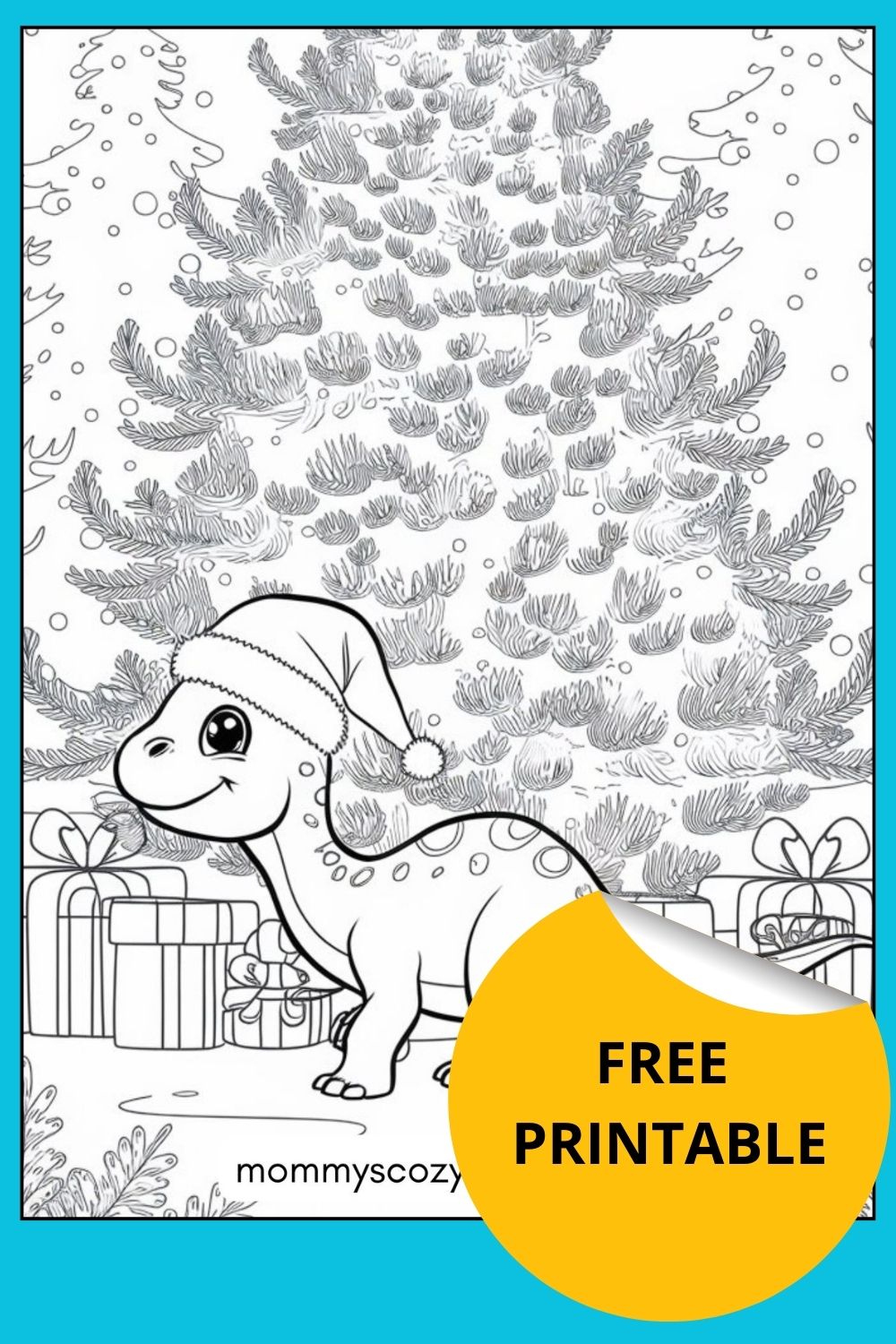 22 Christmas Dinosaur Coloring Pages Printables For Kids