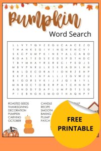 4 Free Pumpkin Word Search Printables For Kids