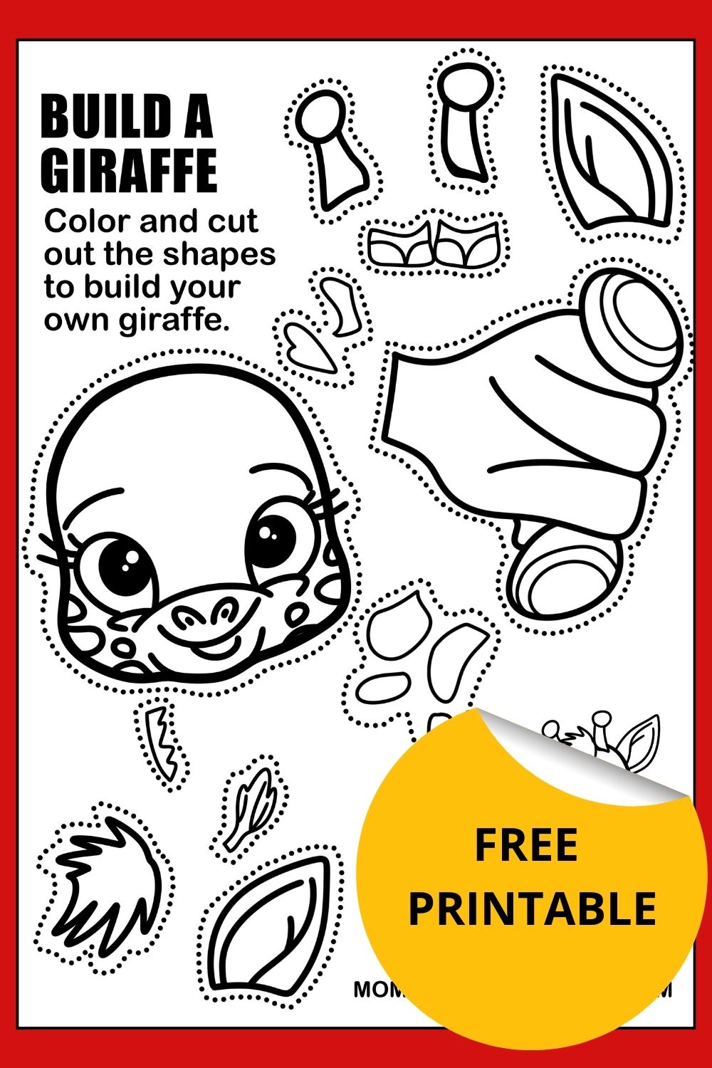 Free Giraffe Build Your Own Printable For Kids