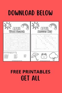 2 April Word Search Worksheets For Kids - Free Printables