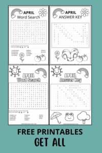 2 April Word Search Worksheets For Kids - Free Printables