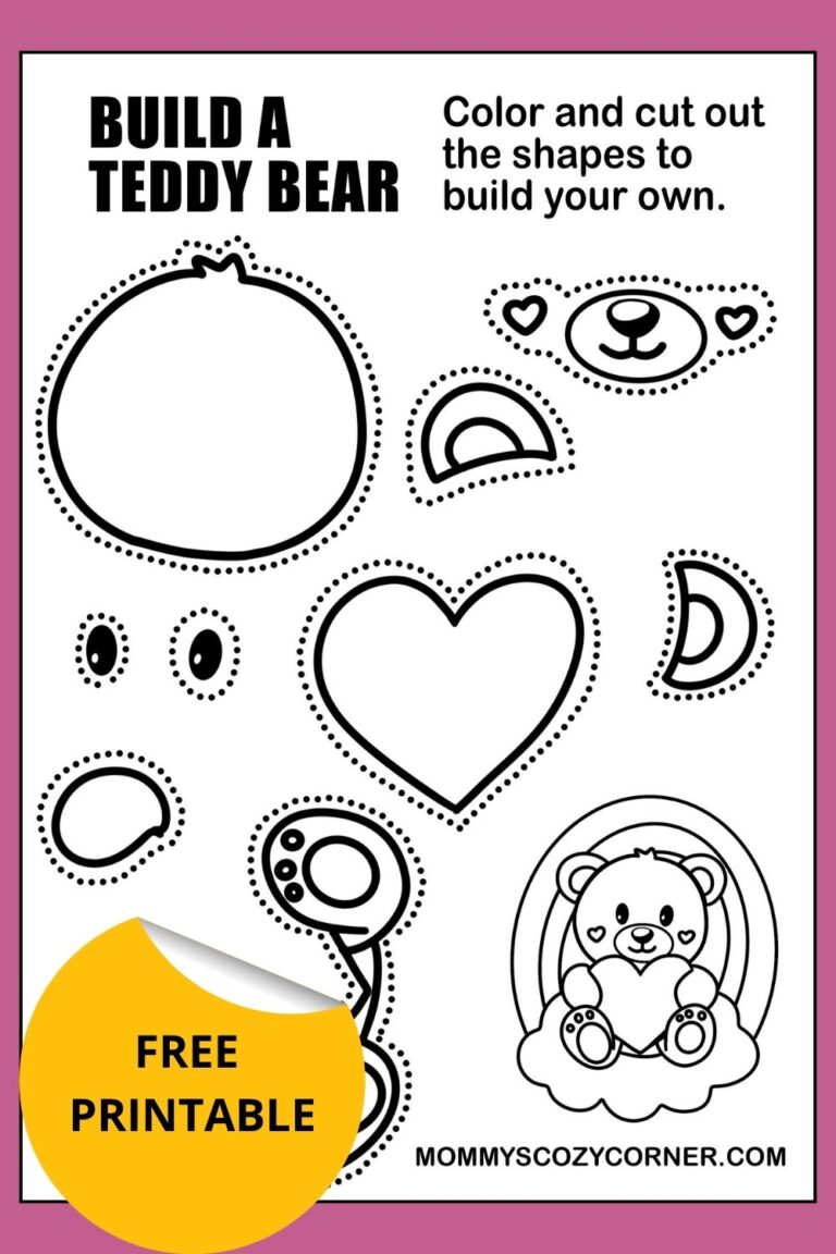 3 Teddy Bear Build your Own Activity For Kids