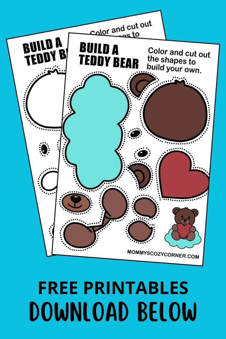 3 Teddy Bear Build your Own Activity For Kids
