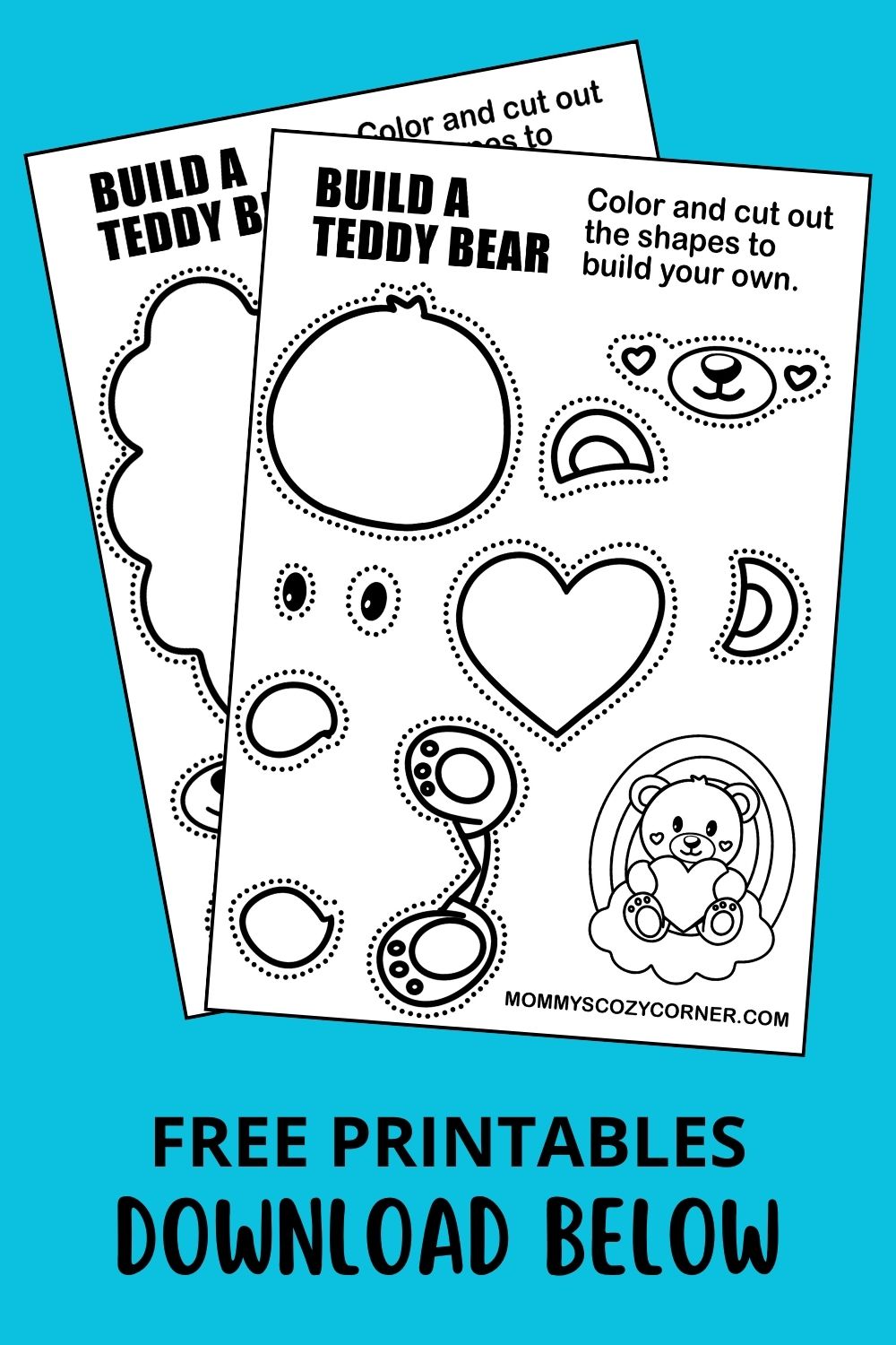 3 Teddy Bear Build your Own Activity For Kids
