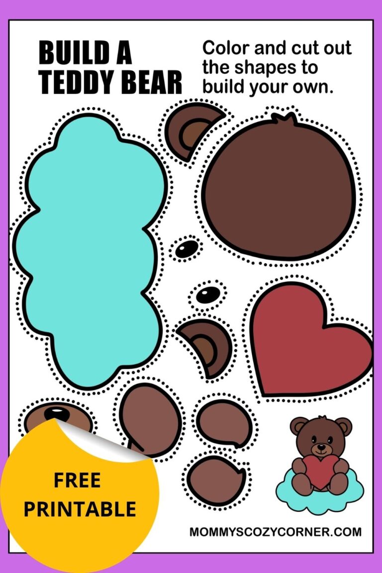 3 Teddy Bear Build your Own Activity For Kids