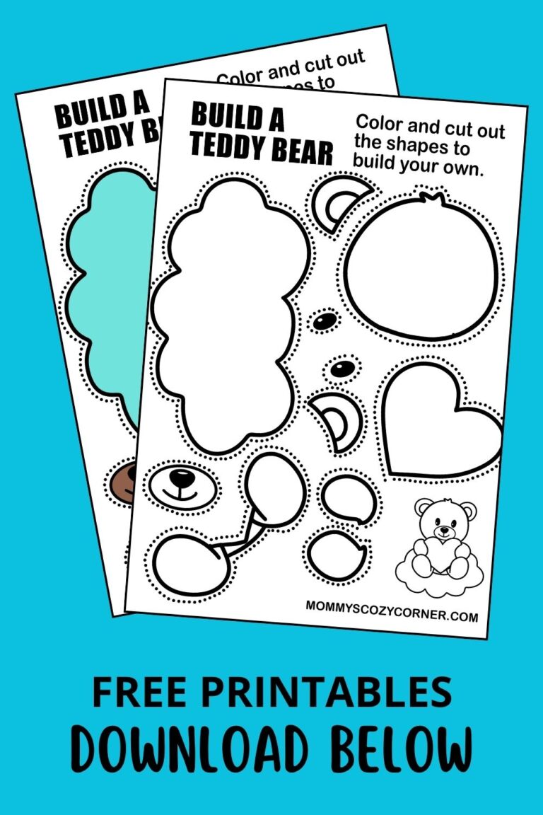 3 Teddy Bear Build your Own Activity For Kids