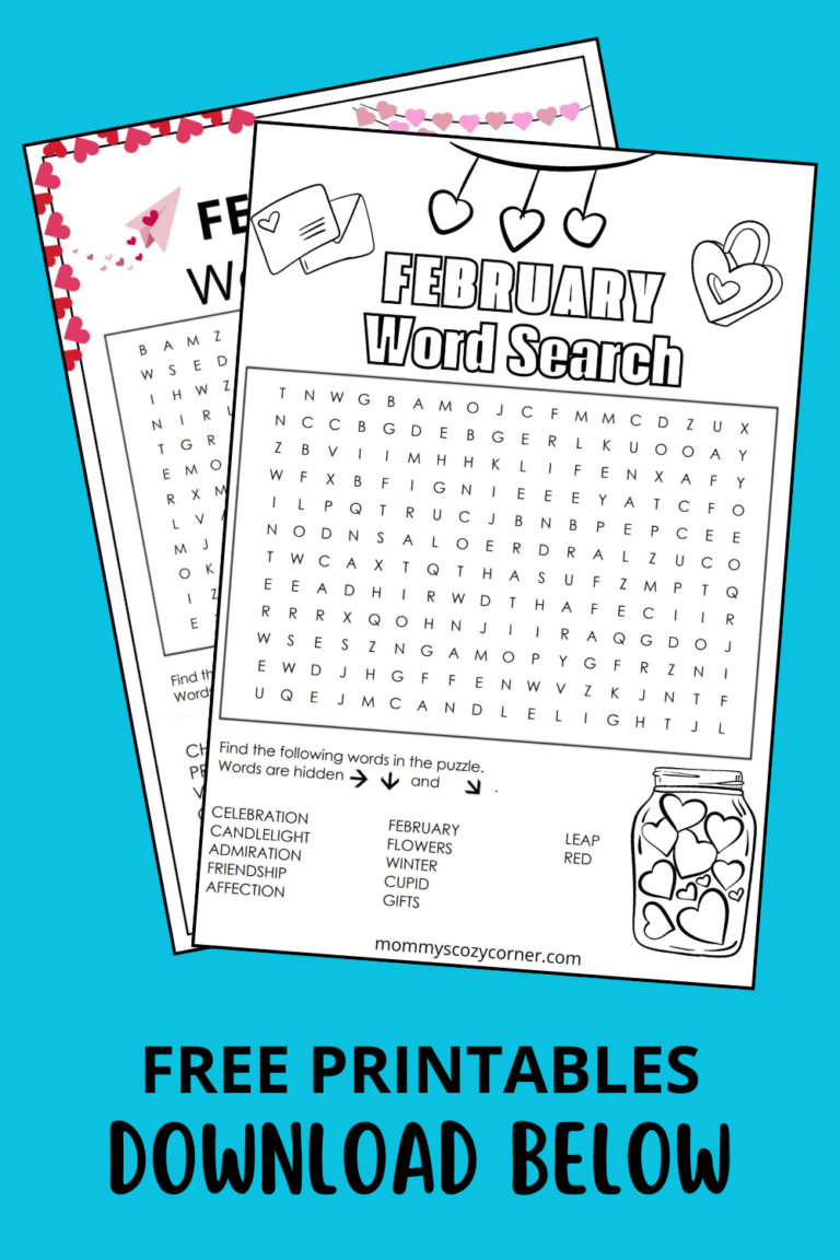 2 February Word Search Printables And Coloring Pages