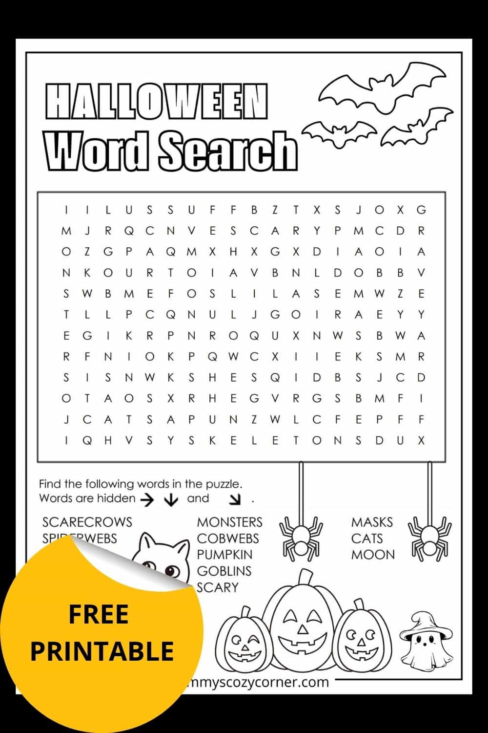 2 Halloween Word Search Printables - Free Worksheets For Kids