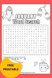 2 Free January Word Search Printables And Coloring Pages