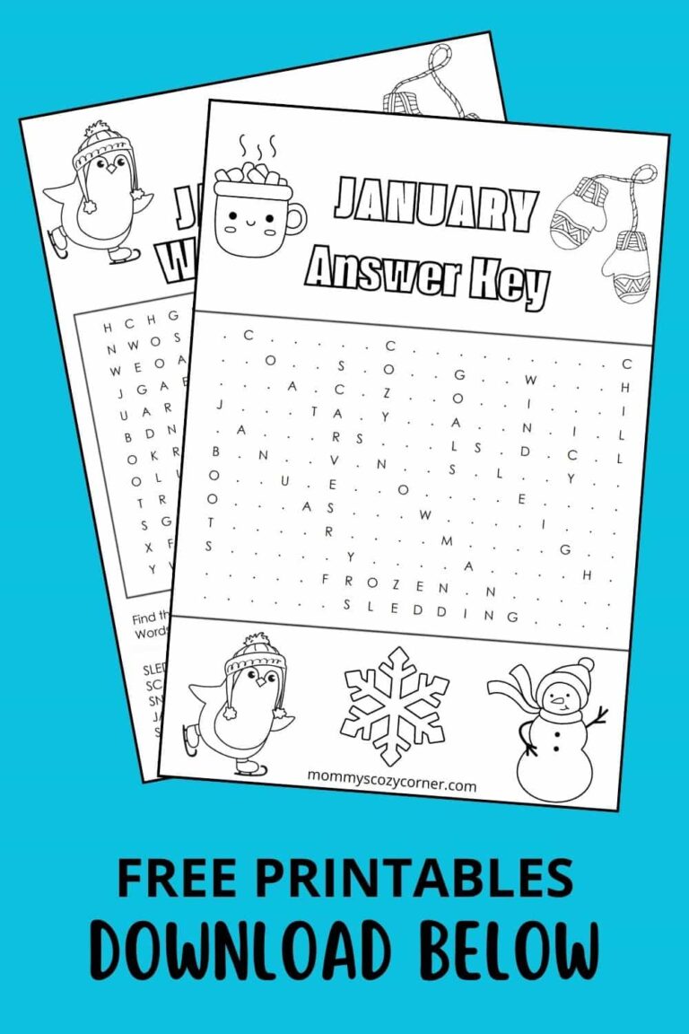 2 Free January Word Search Printables And Coloring Pages