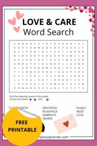 2 Love And Care Word Search Sheets With Answer Keys