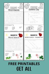 2 March Word Search Printables For Kids