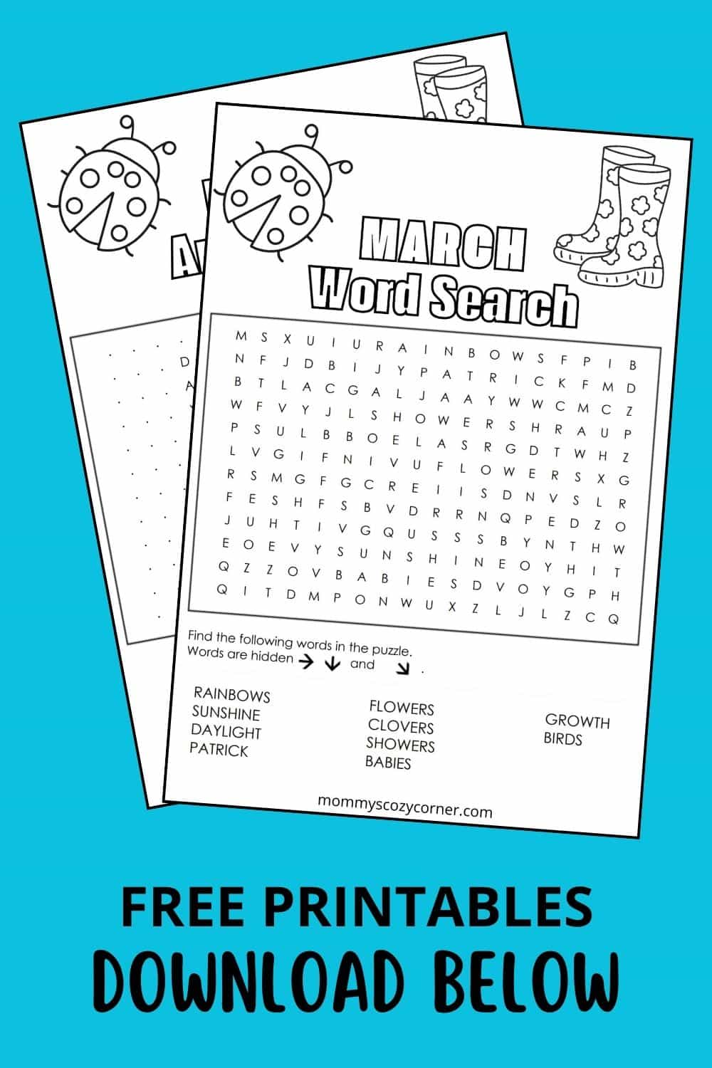 2 March Word Search Printables For Kids