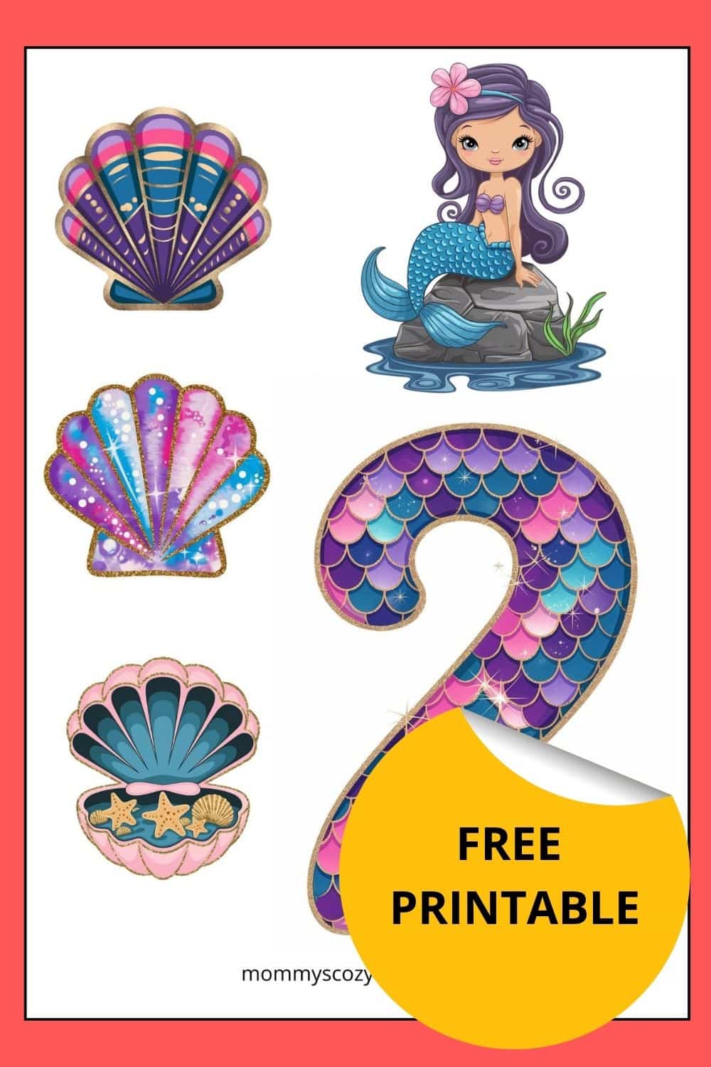 12 Mermaid Cake Toppers For Second Birthday