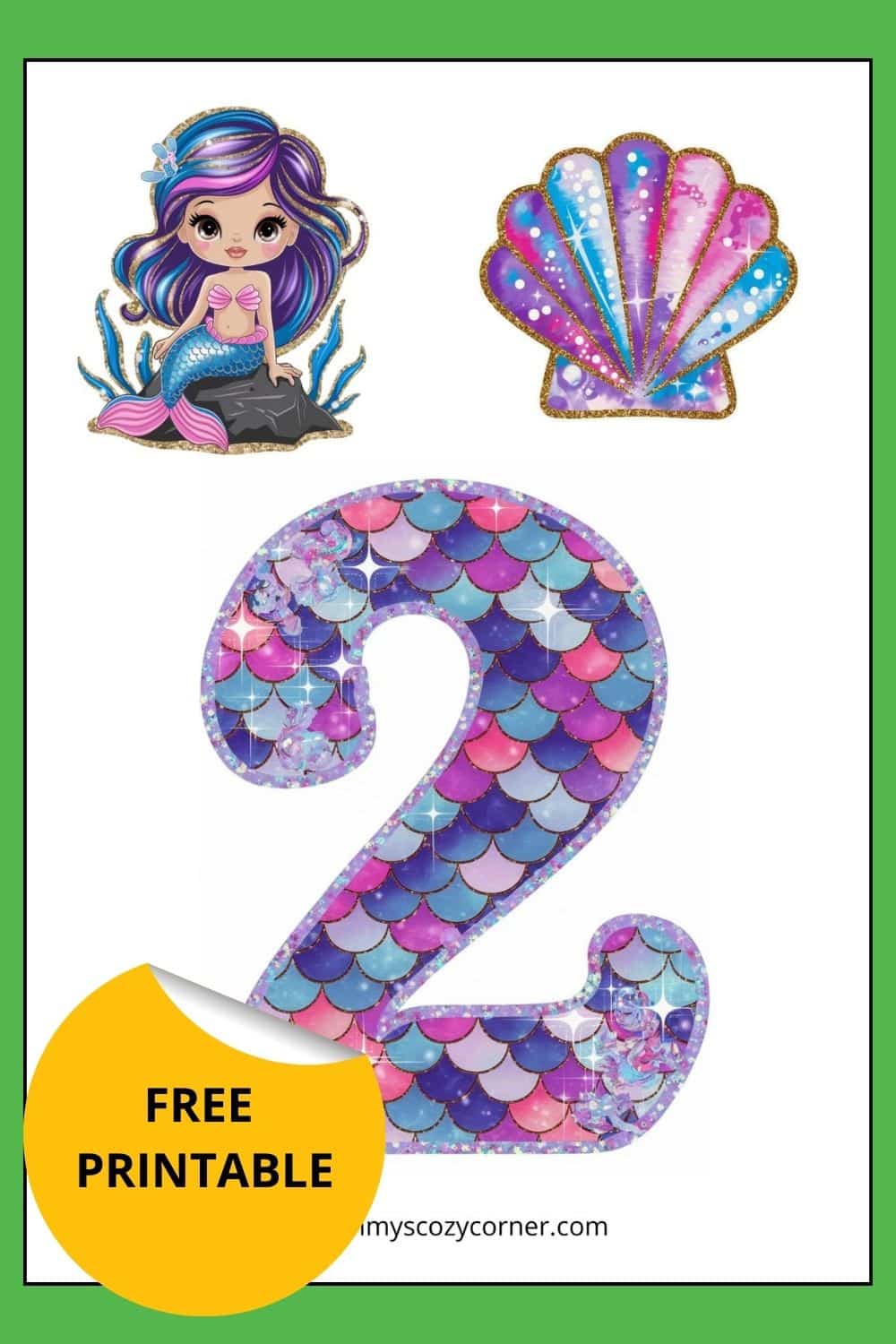 12 Mermaid Cake Toppers For Second Birthday