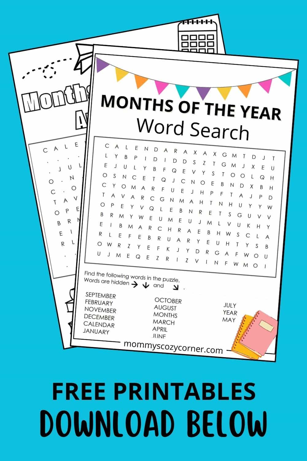 3 Months Of The Year Word Search Printables With Answer Key