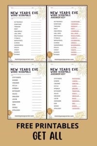 2 New Year's Eve Word Scramble Printables With Answer Key