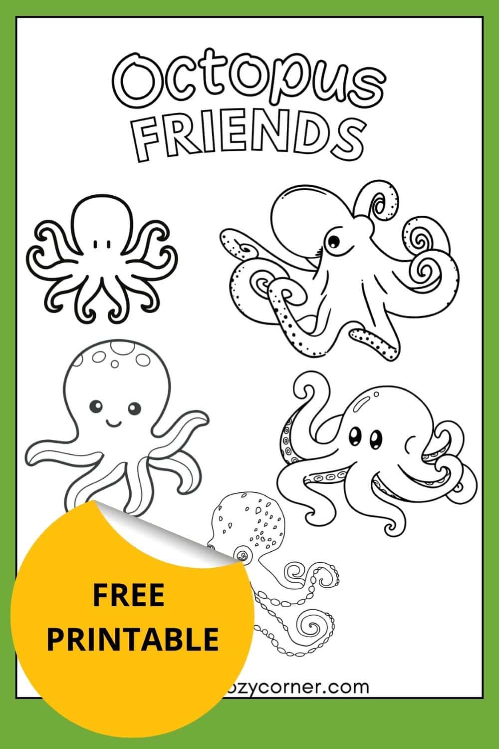 10 Cute Octopus Coloring Pages For Your Kids - Free Printables