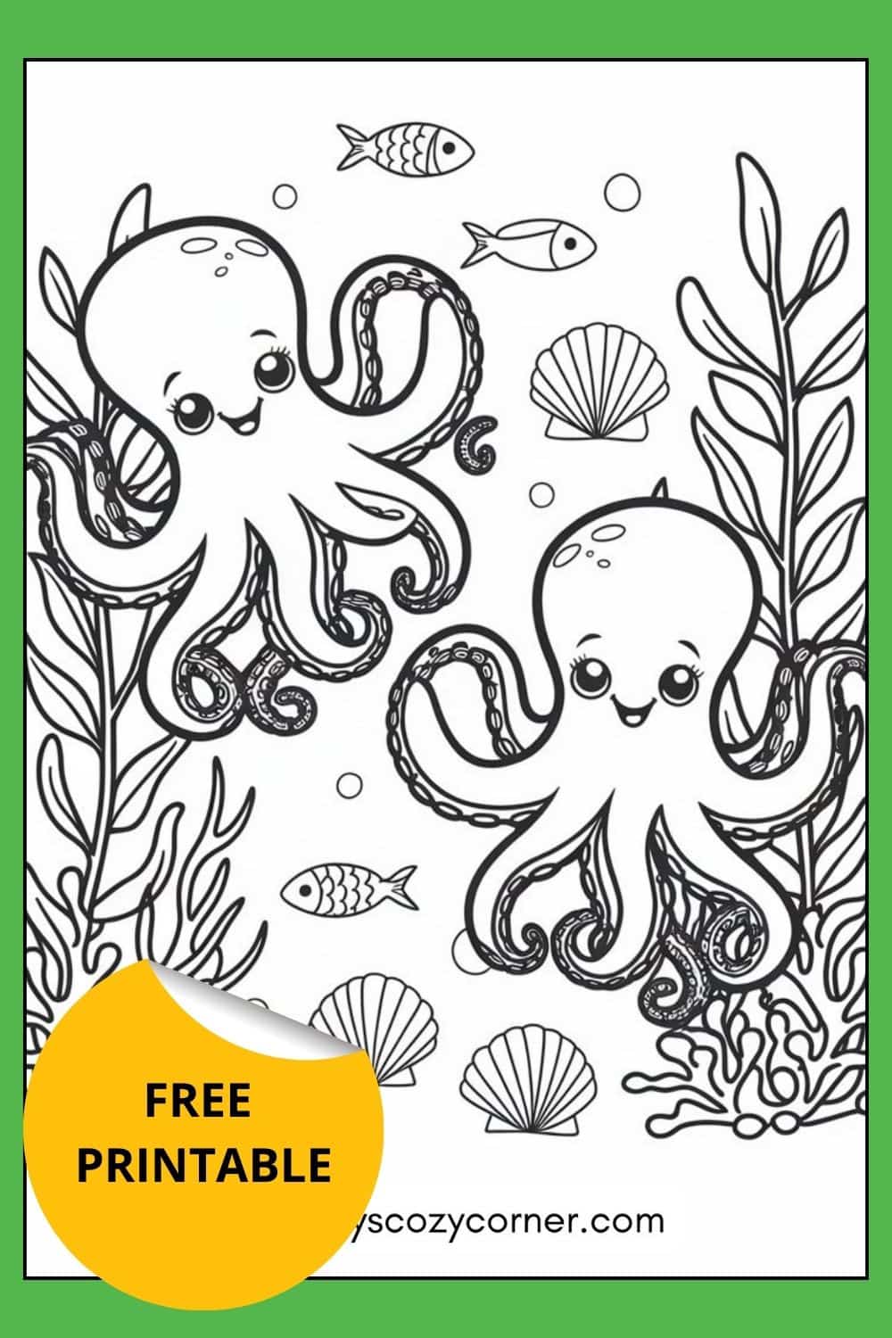 10 Cute Octopus Coloring Pages For Your Kids - Free Printables