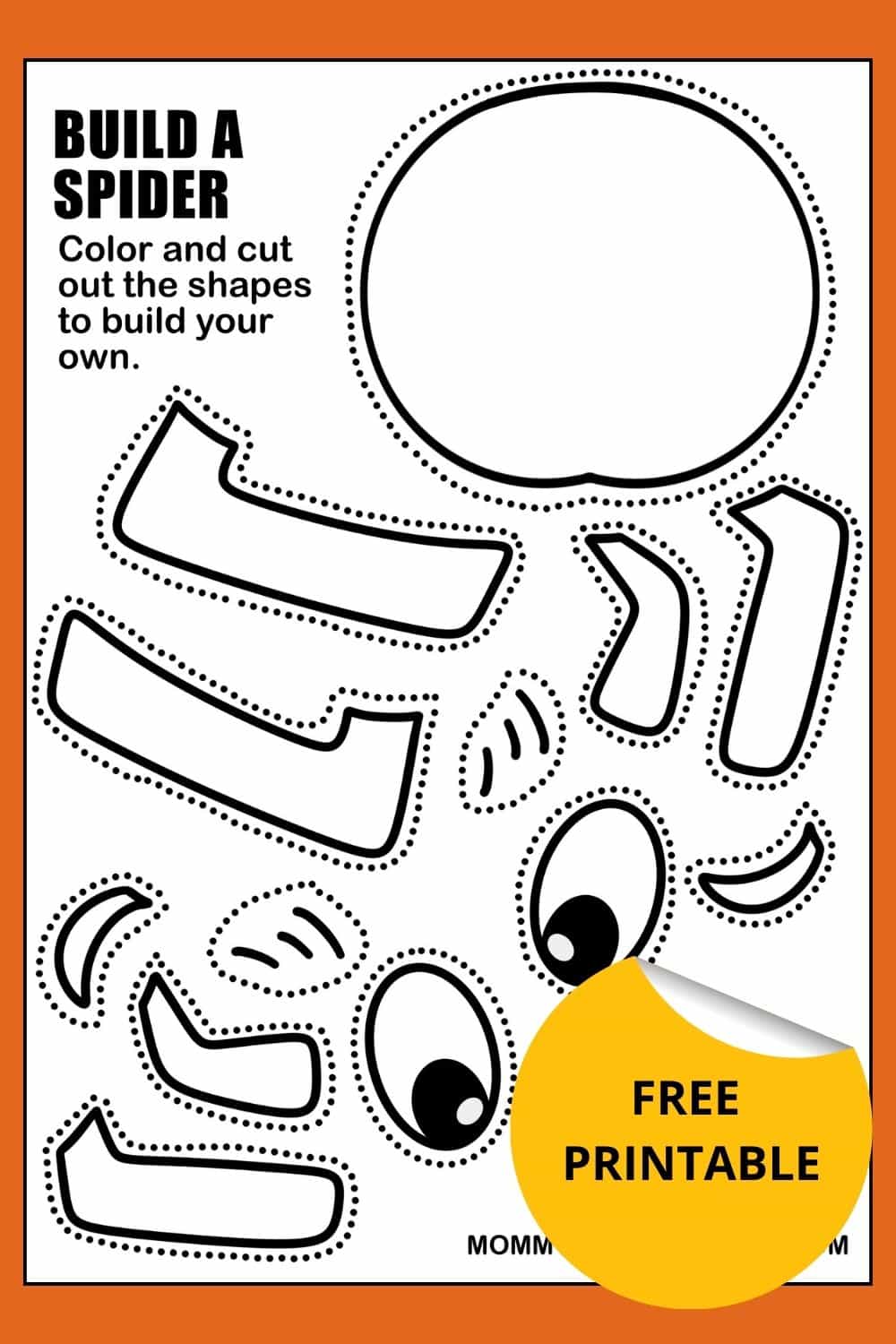 Free Spider Build Your Own Activity For Kids - Halloween Printable