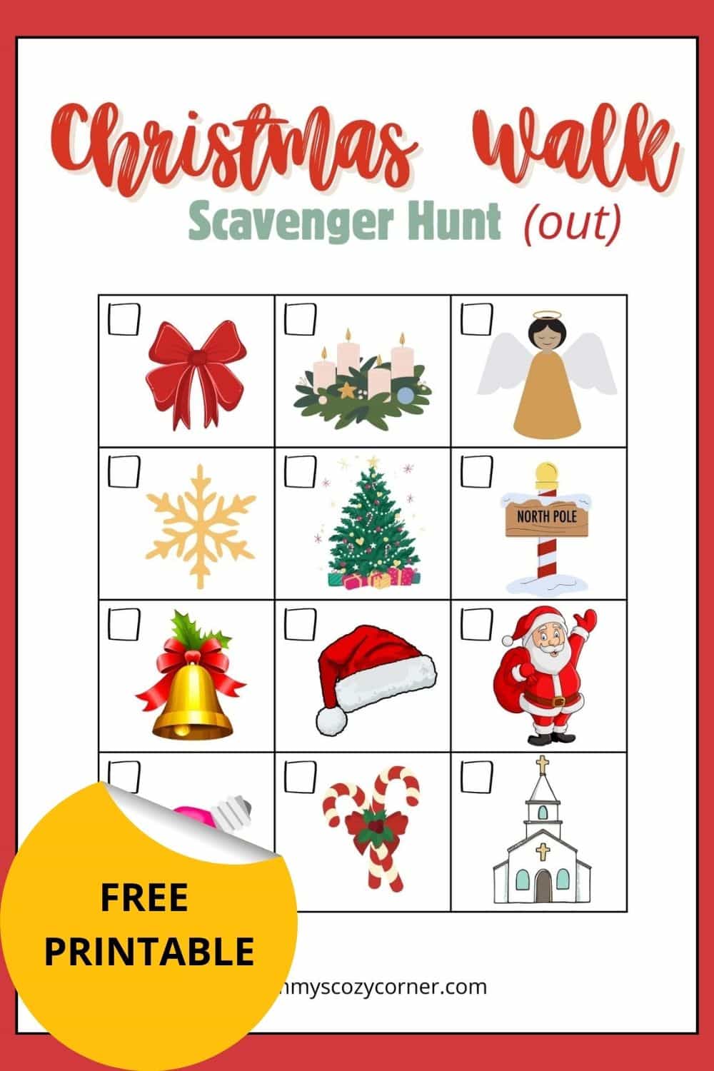 5 Free Christmas Walk Scavenger Hunt Printables