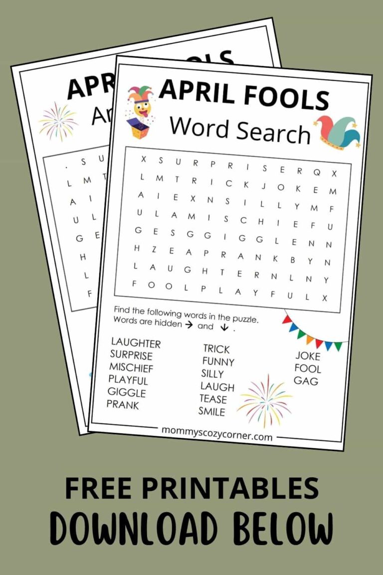 3 Free April Fools Word Search Printables With Answer Keys