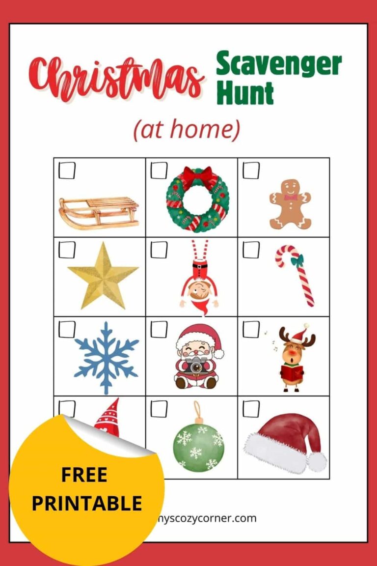 Free Christmas Scavenger Hunt Printable to Do At Home