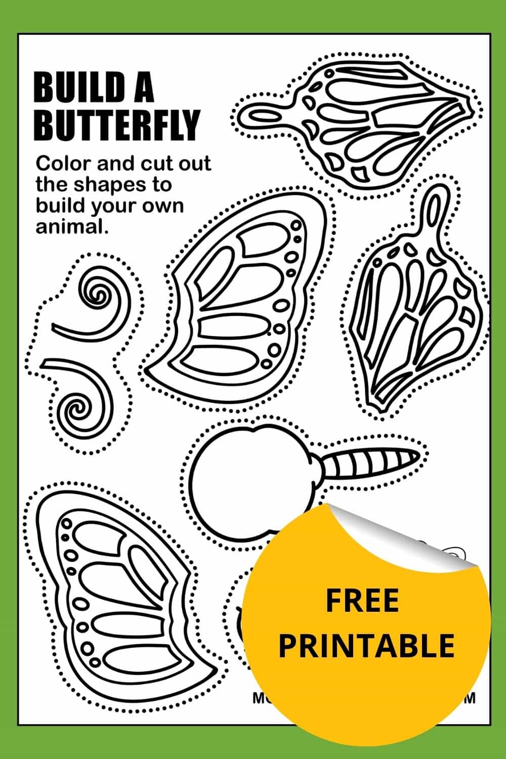 Free Build Your Own Butterfly Craft Activity Printable
