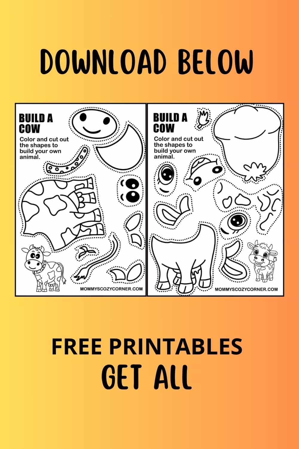 2 Build Your Own Cow Craft Activity Printables