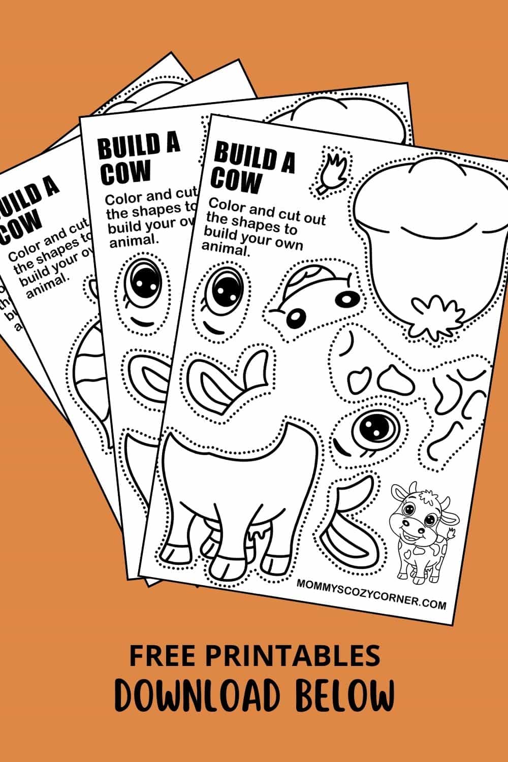 2 Build Your Own Cow Craft Activity Printables