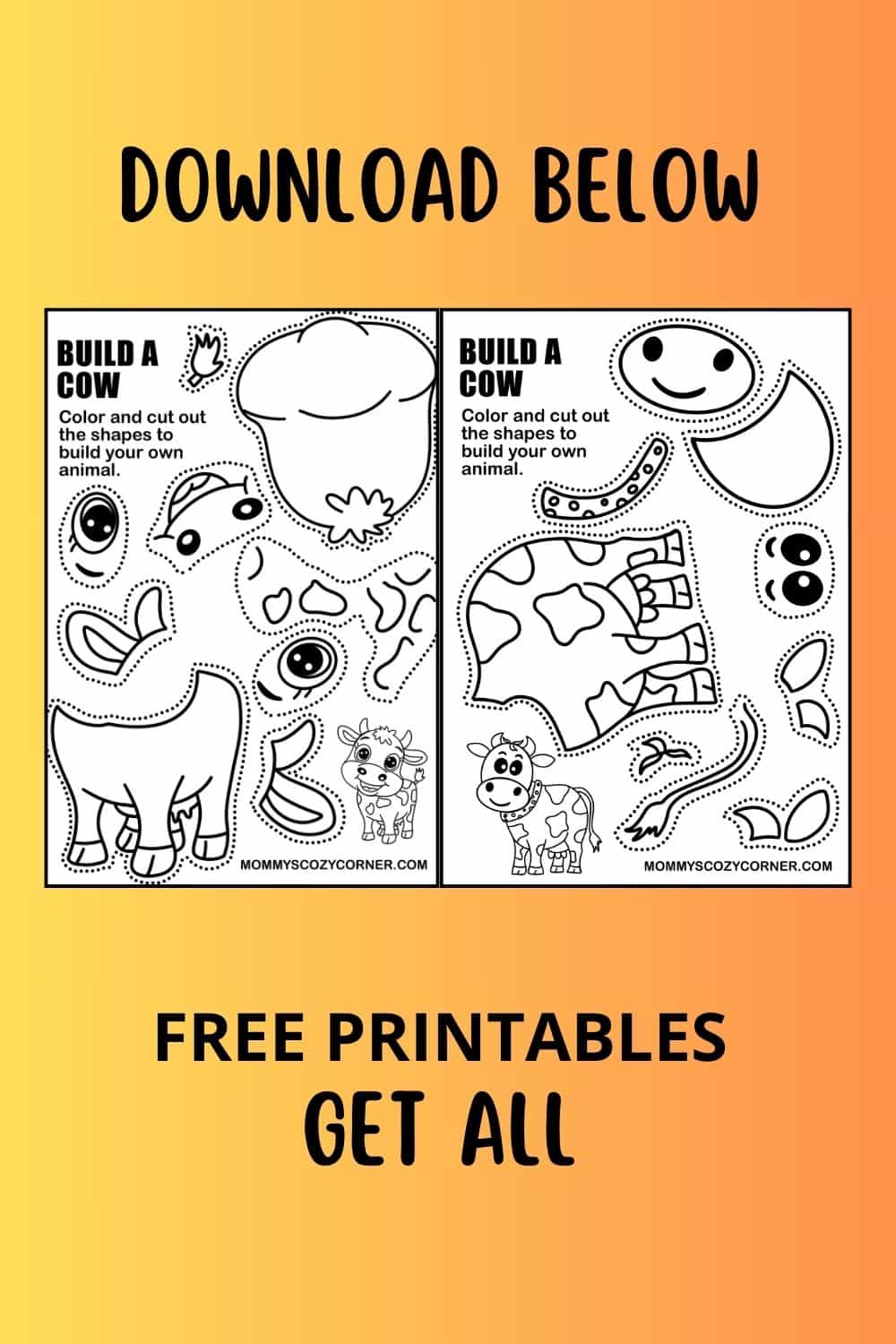 2 Build Your Own Cow Craft Activity Printables