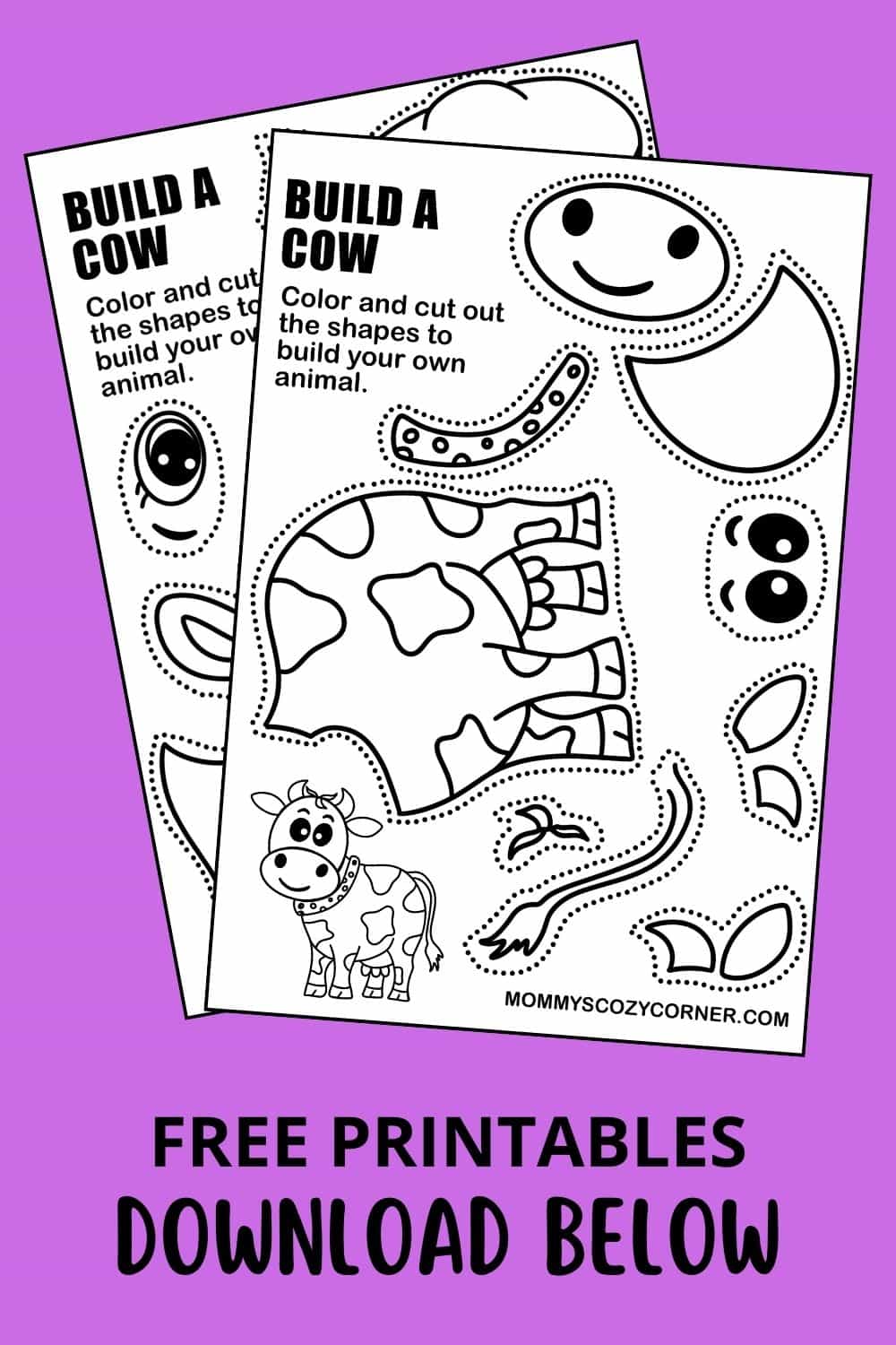 2 Build Your Own Cow Craft Activity Printables