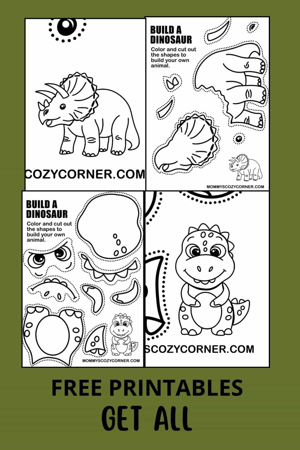 2 Build Your Own Dinosaur Craft Activity Printables