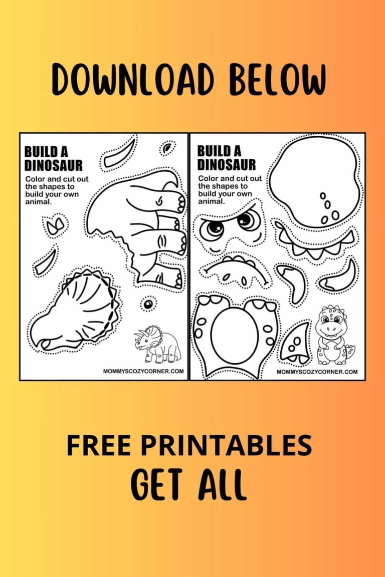 2 Build Your Own Dinosaur Craft Activity Printables