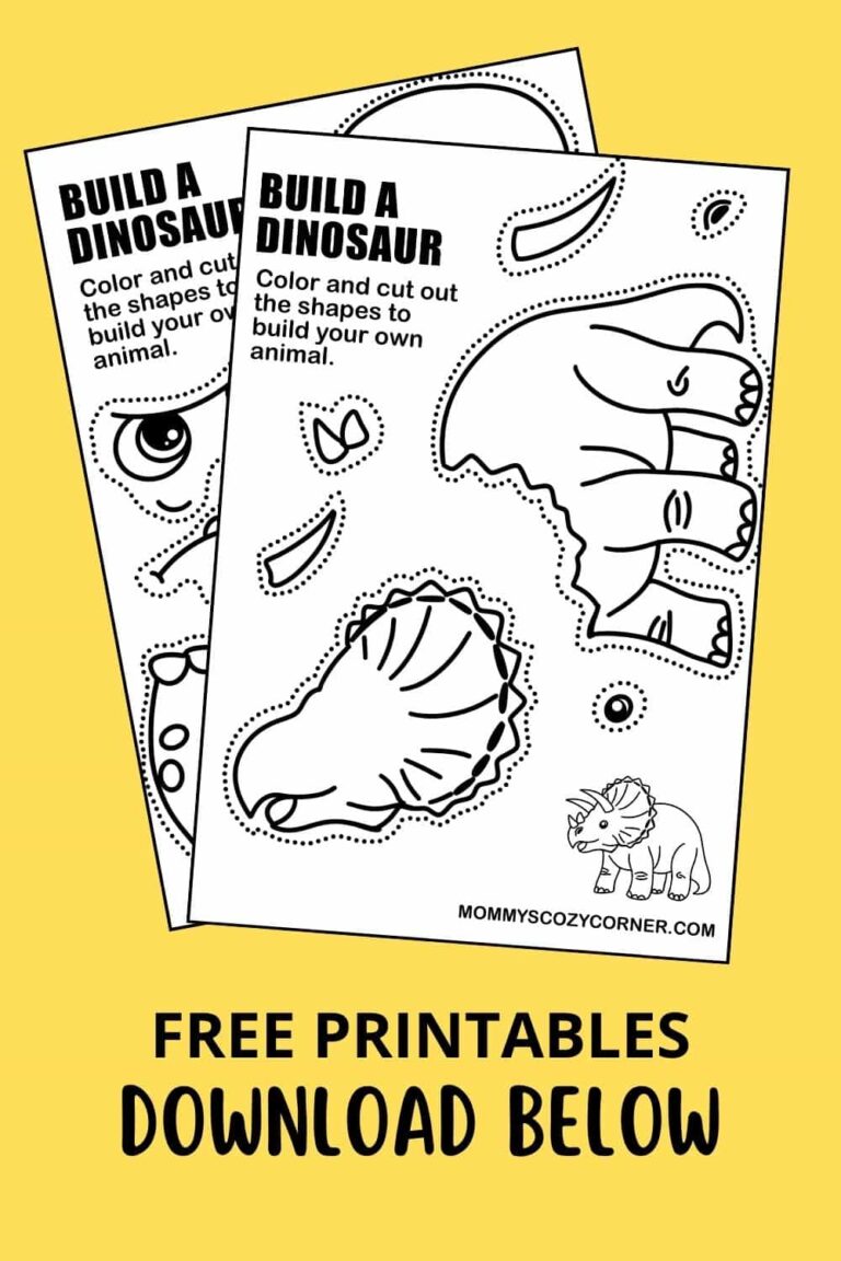 2 Build Your Own Dinosaur Craft Activity Printables