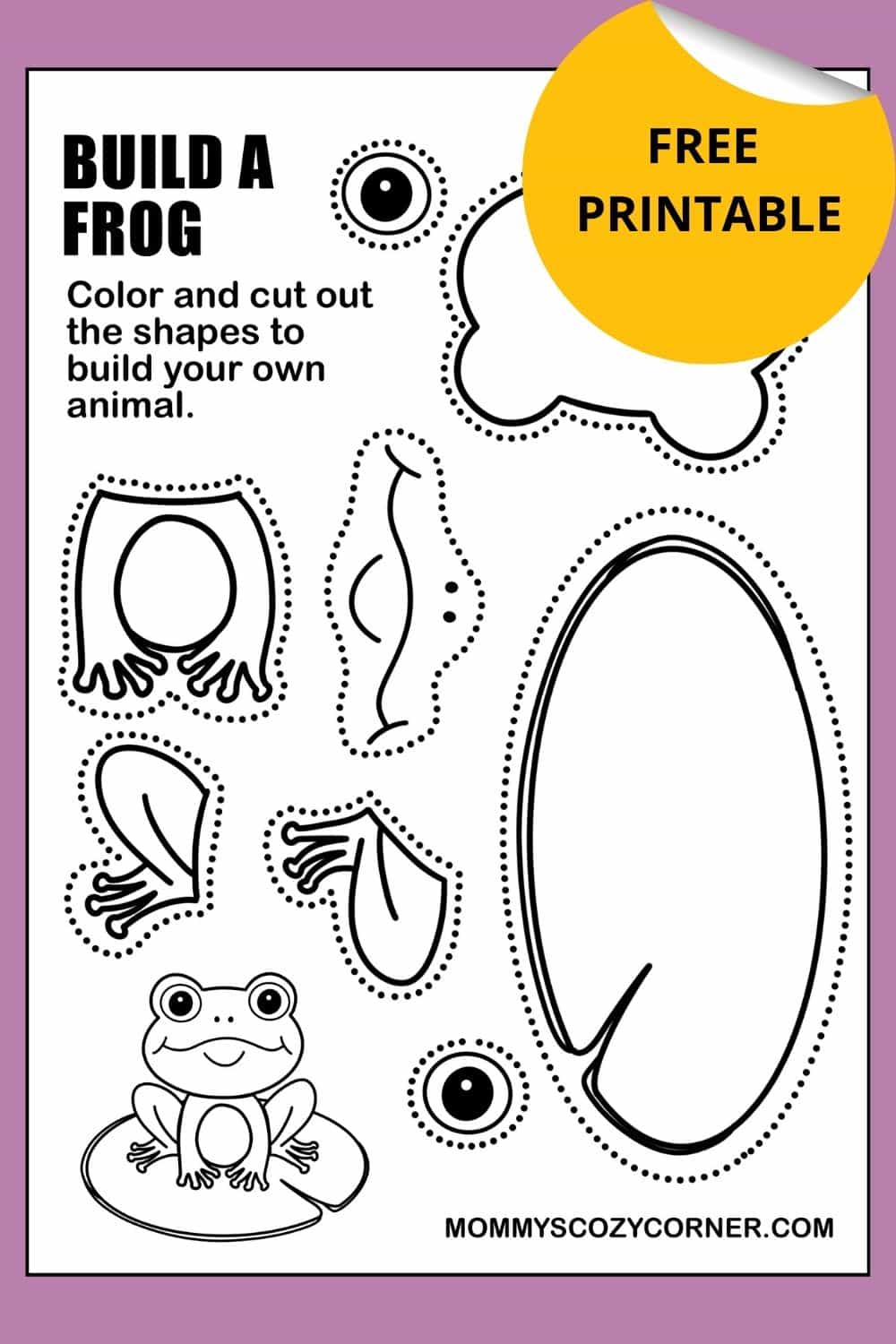 2 Build Your Own Frog Craft Activity Printables