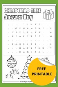 3 Christmas Tree Word Search Printables For Kids With Answer Keys