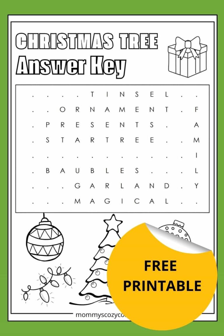 3 Christmas Tree Word Search Printables For Kids With Answer Keys