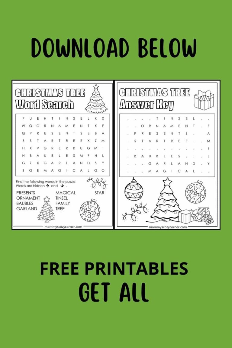 3 Christmas Tree Word Search Printables For Kids With Answer Keys