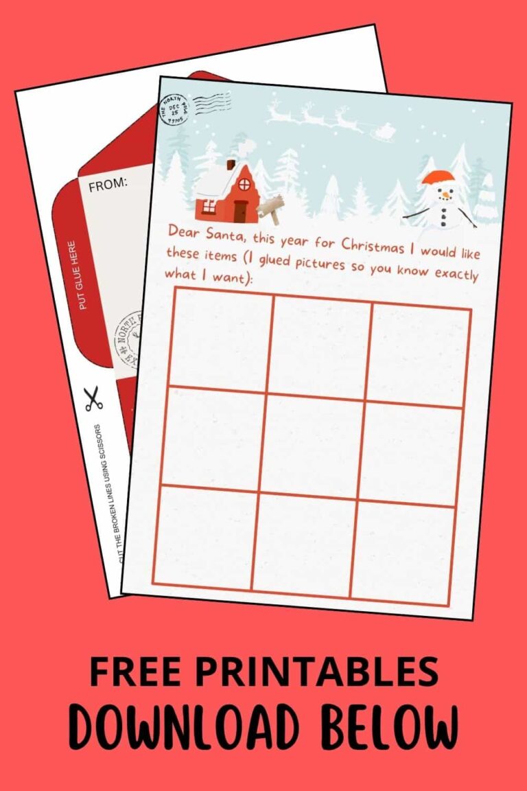 6 Santa Wishlist Printables With Santa Addressed Envelope