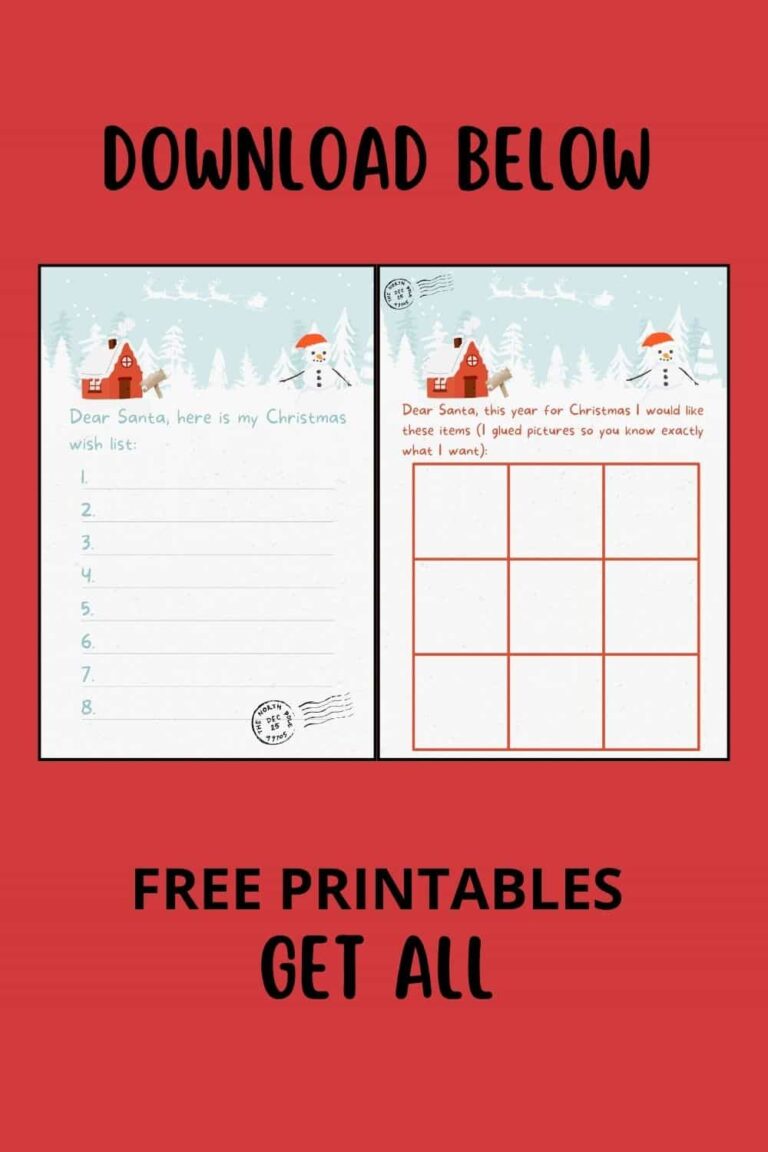 6 Santa Wishlist Printables With Santa Addressed Envelope