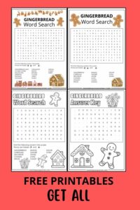 3 Gingerbread Word Search Printables For Kids With Answer Keys