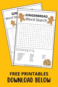 3 Gingerbread Word Search Printables For Kids With Answer Keys