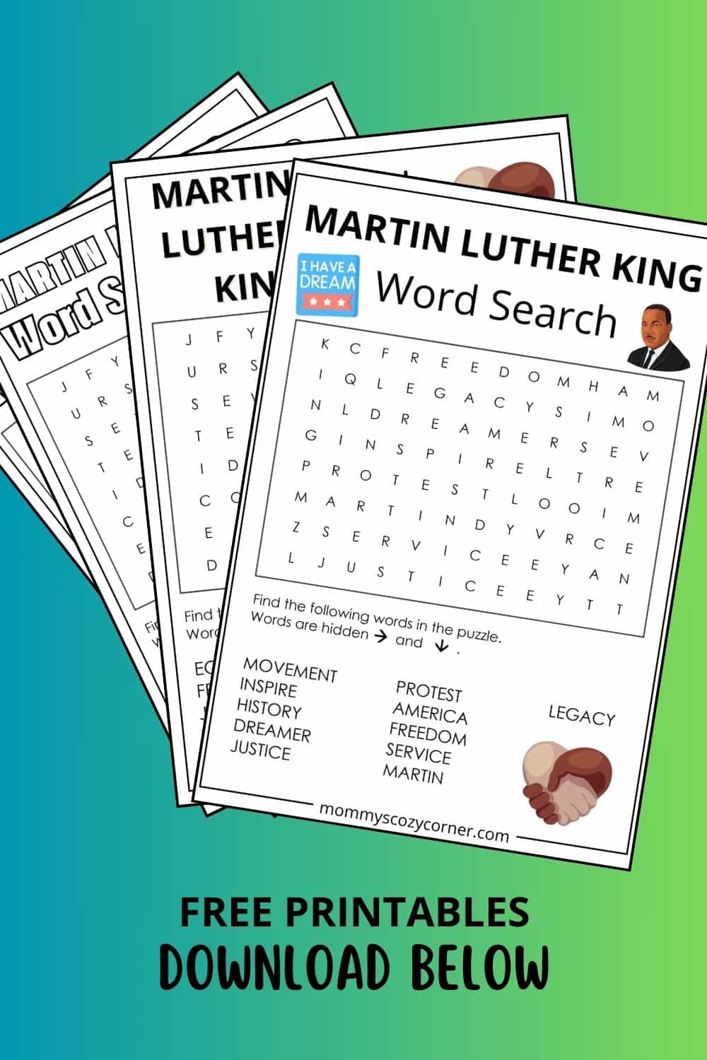 3 Free Martin Luther King Word Search Printables For Kids And Adults