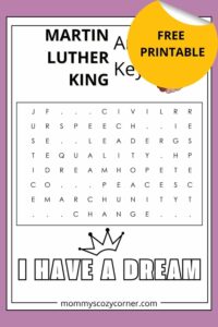 3 Free Martin Luther King Word Search Printables For Kids And Adults