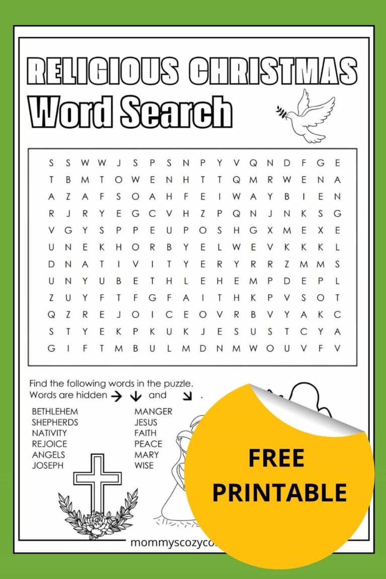 3 Religious Christmas Word Search Printables For Kids With Answer Keys