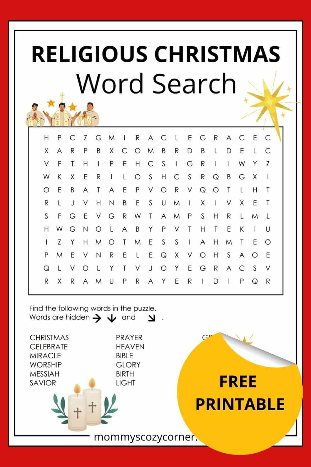 3 Religious Christmas Word Search Printables For Kids With Answer Keys